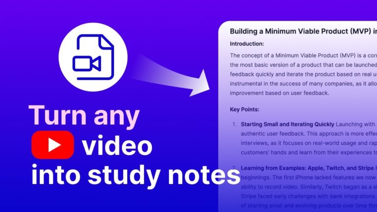 Convert YouTube Videos to Notes in 90s | iWeaver AI